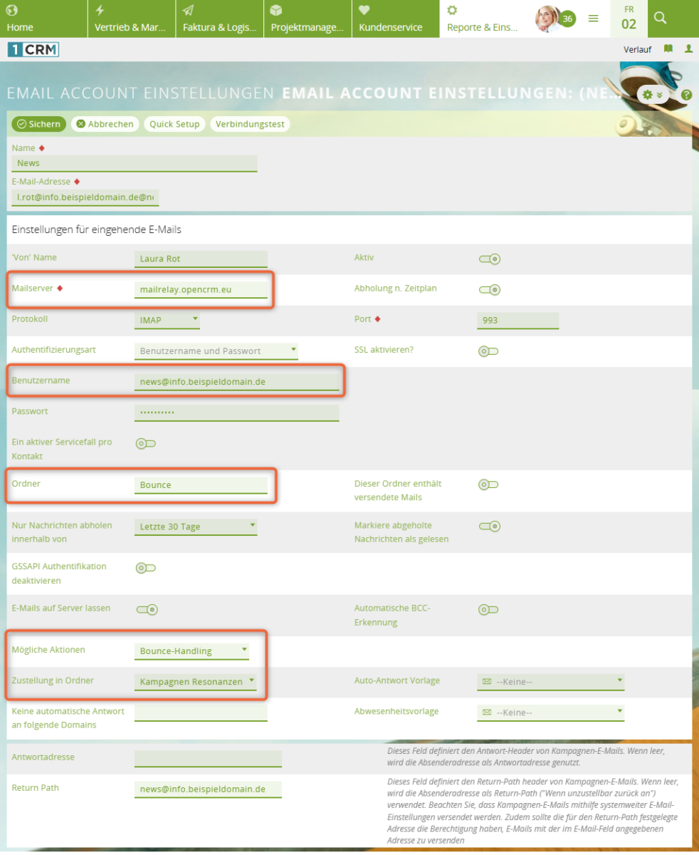 E-Mail-Einstellungen für das Mail-Relay konfigurieren - 1CRM: Das CRM ...