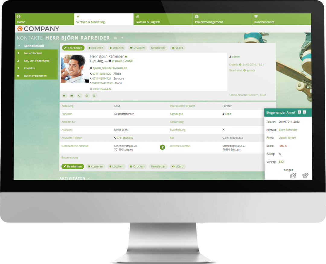 CRM Telefon-Integration (CTI): Komfortables Anrufmanagement - 1CRM: Das CRM-System - 1CRM: Das ...